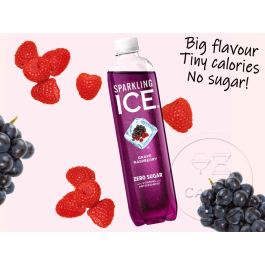 Sparkling ICE Grape Raspberry Bottle Box of 12
