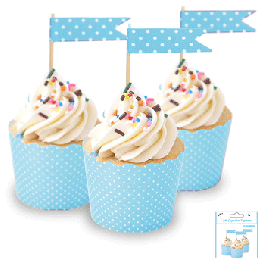 Blue Cupcake Toppers 24pk