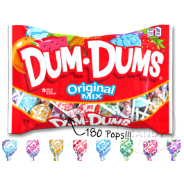 Dum Dums USA Lollipops Original Bag of 180