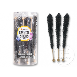 Crystal Rock Candy Sticks Blackcurrent Black