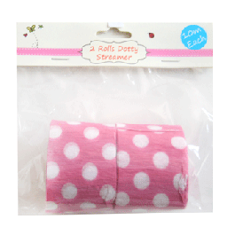 Pink Dotty Streamer 10m 2 pk