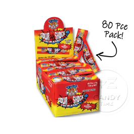 TNT Sour Shock Chew Bars Raspberry Box of 80