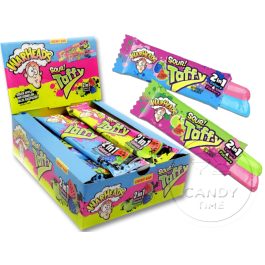 Warheads Sour Taffy Bar 2 in 1 Box of 24